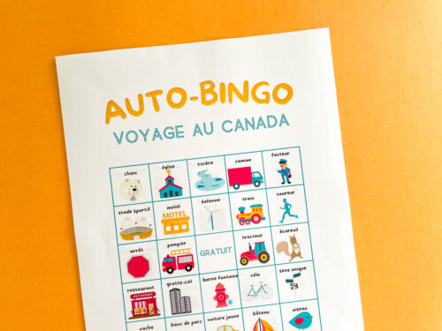 [JEU À IMPRIMER] Auto-bingo Voyage au Canada - Wooloo