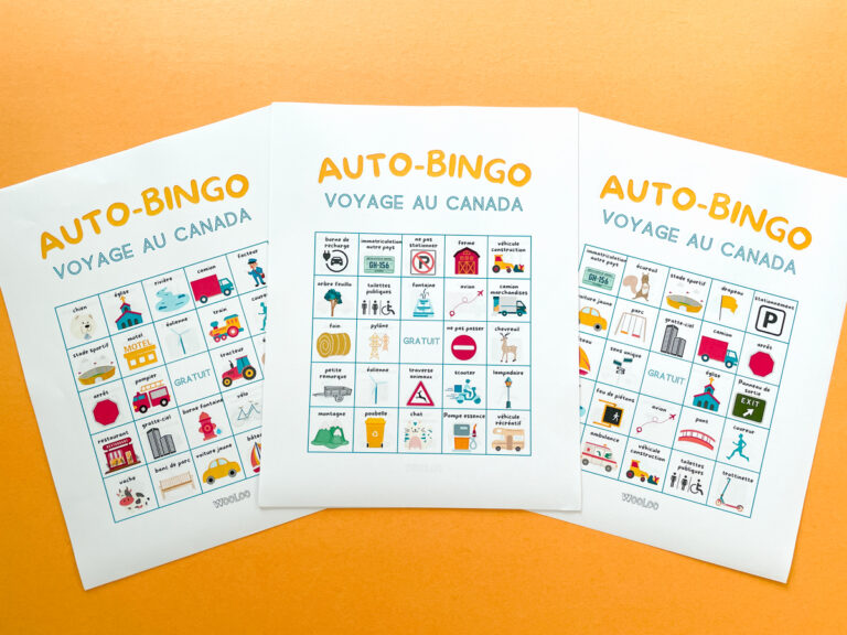 [JEU À IMPRIMER] Auto-bingo Voyage au Canada - Wooloo