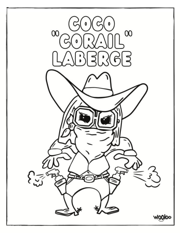 Dessin Coco "Corail" Laberge à colorier - Wooloo